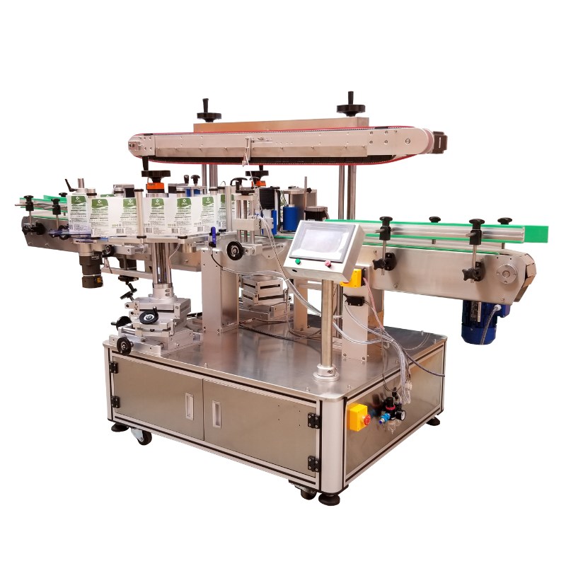 Automatic labelling machine for 1 or 2 labels on square containers ...